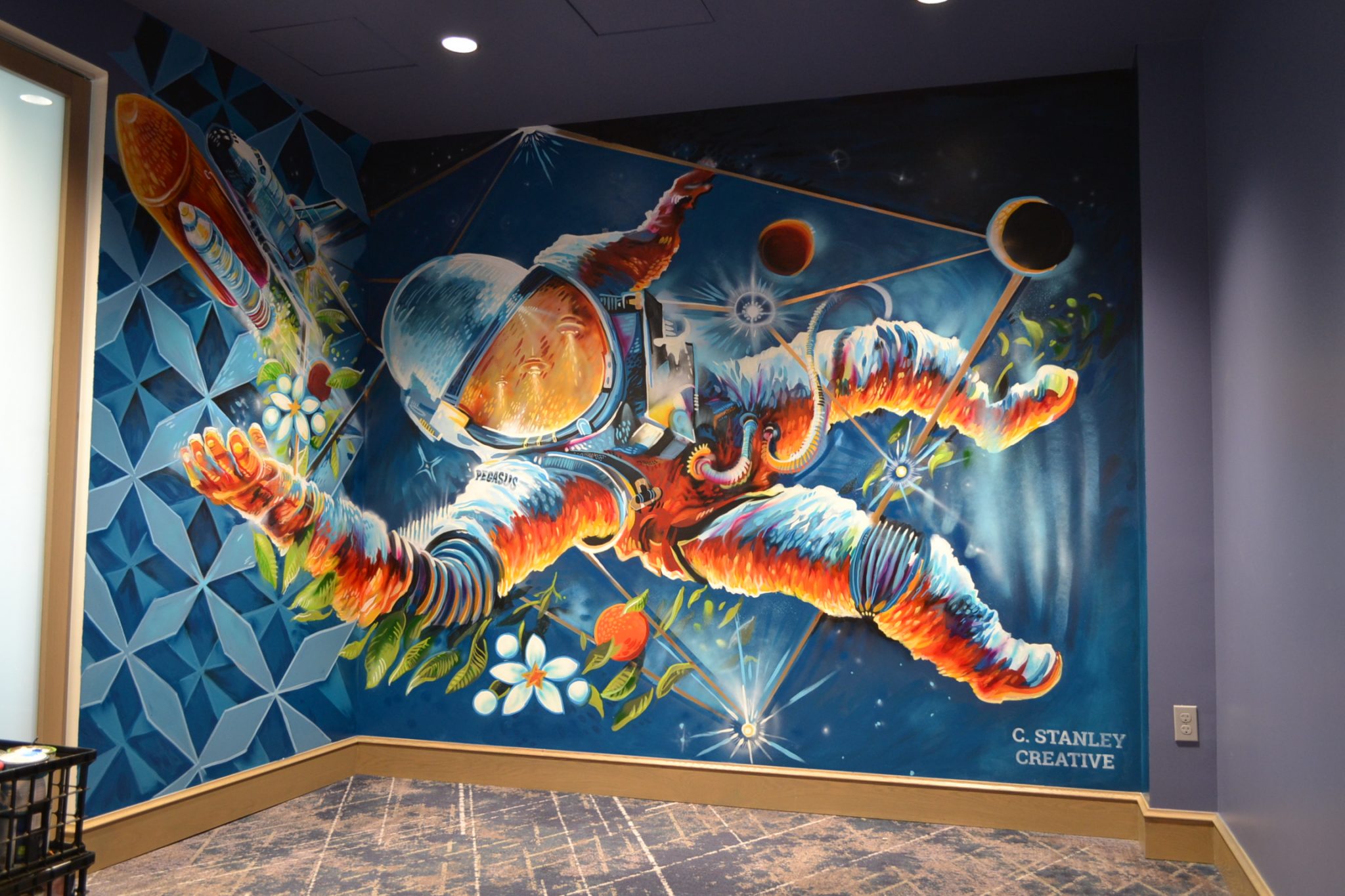 Astronaut Mural at the Aurora at the Celeste - Celeste